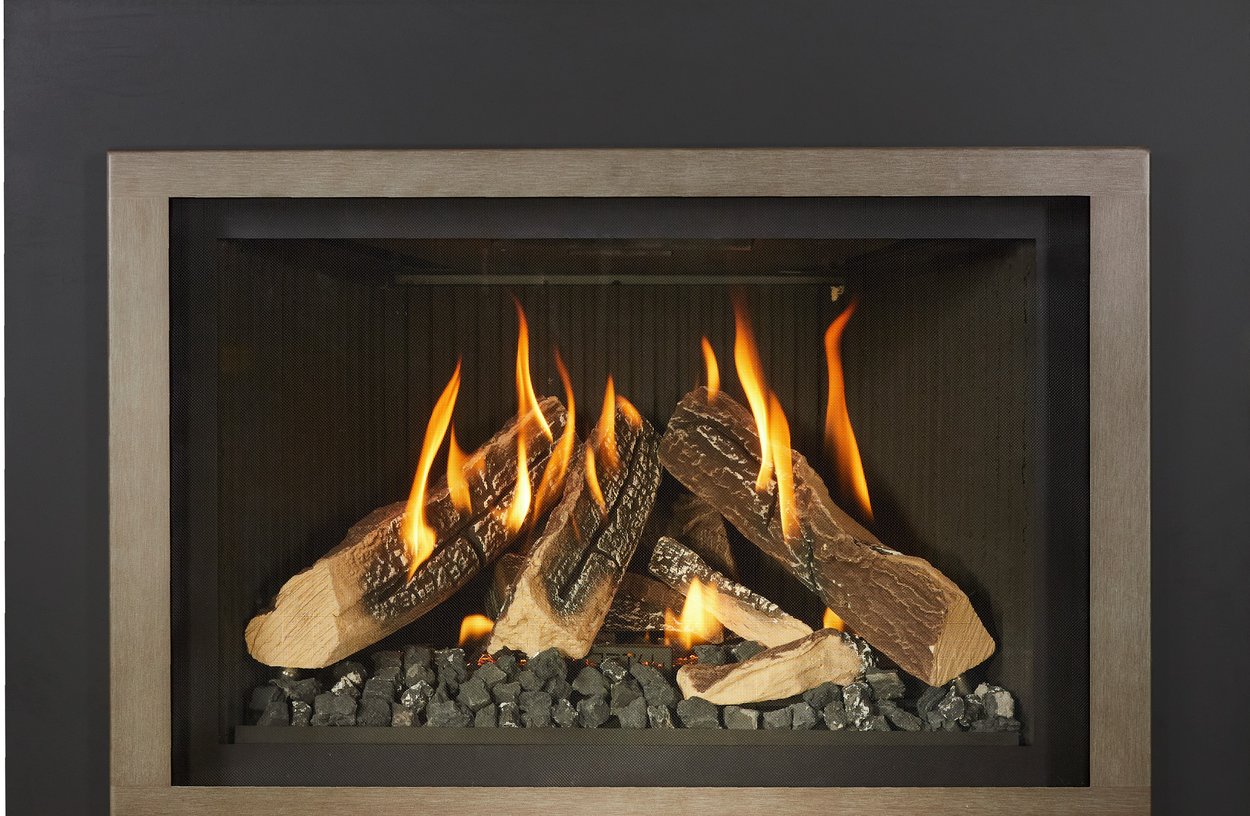 Gas Fireplace Inserts by Ortal | Wilderness Technology | Flame through Logs