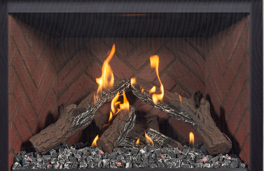 Gas Fireplace Inserts by Ortal | Wilderness Technology | Flame through Logs