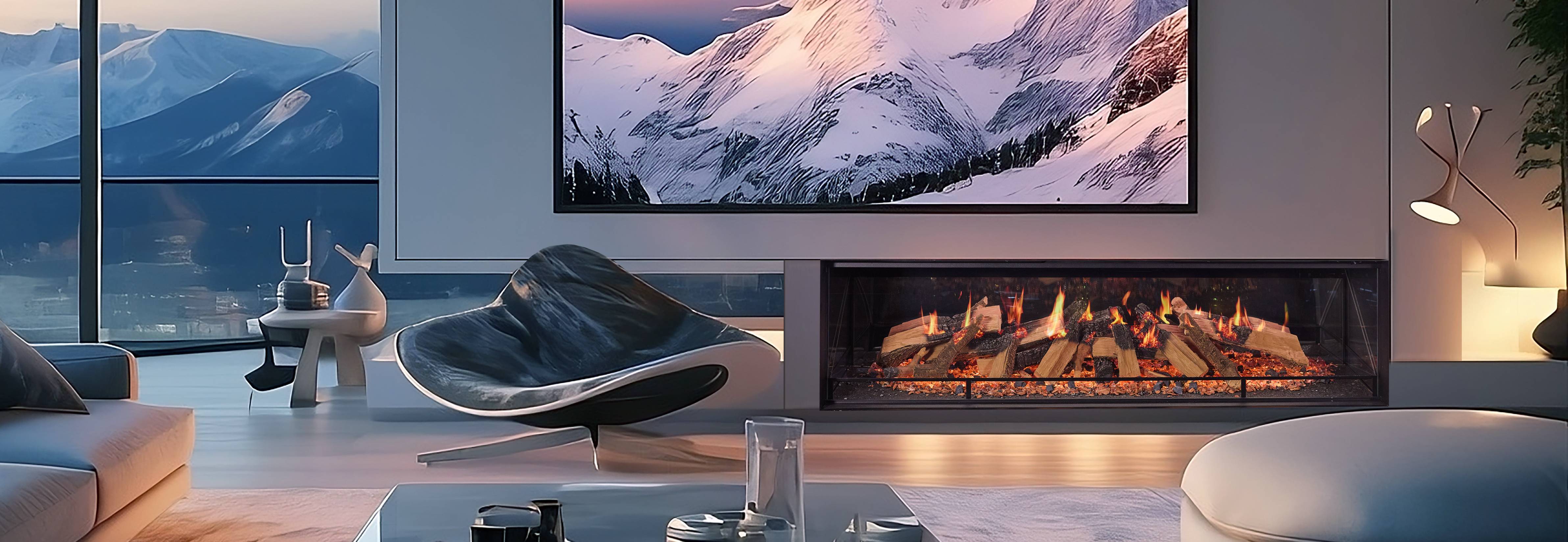 Holographic Electric Fireplaces by Ortal